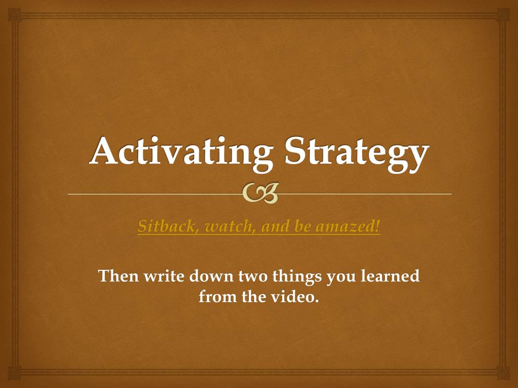 PPT - Activating Strategy PowerPoint Presentation, free download - ID ...