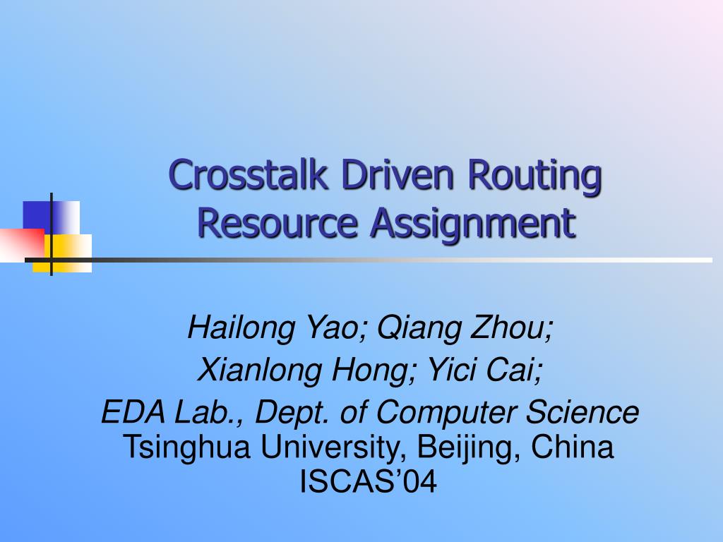Ppt Crosstalk Driven Routing Resource Assignment Powerpoint Presentation Id5569819