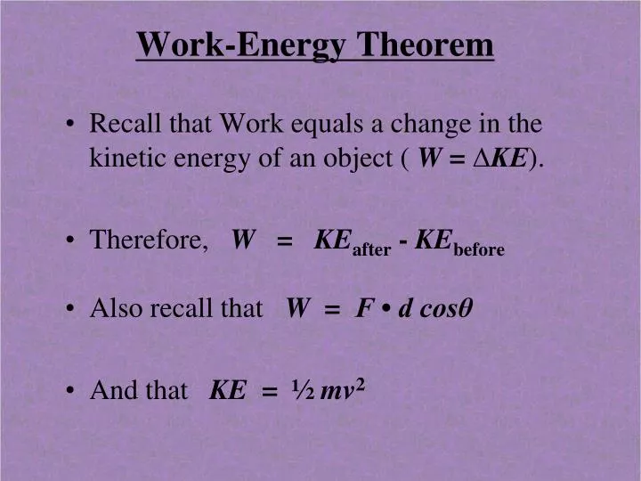 PPT Work Energy Theorem PowerPoint Presentation Free Download ID