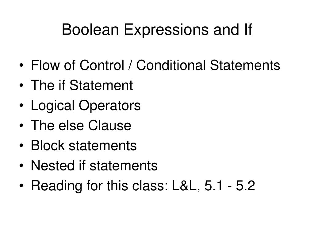 PPT - Boolean Expressions and If PowerPoint Presentation, free download ...