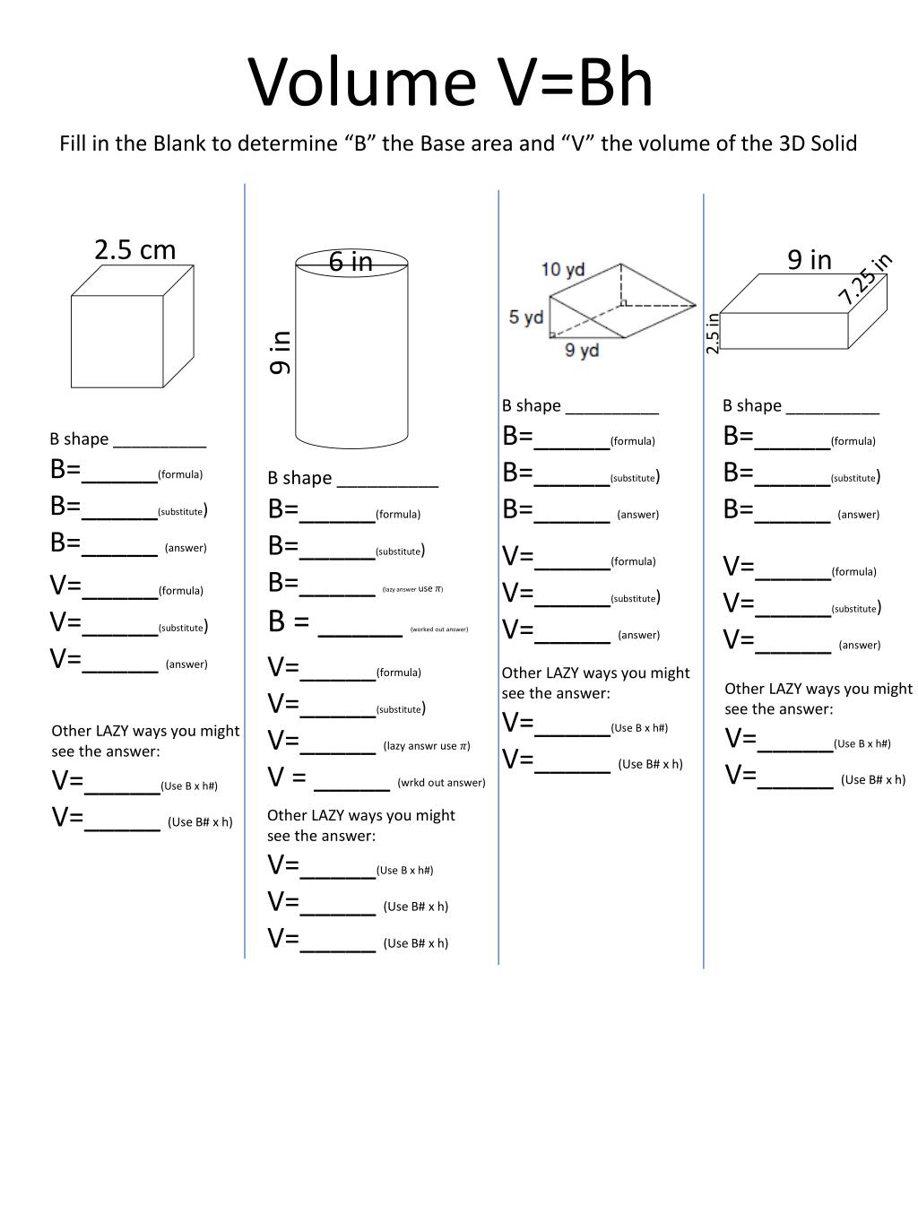PPT - Volume V=Bh PowerPoint Presentation, free download - ID:5572717