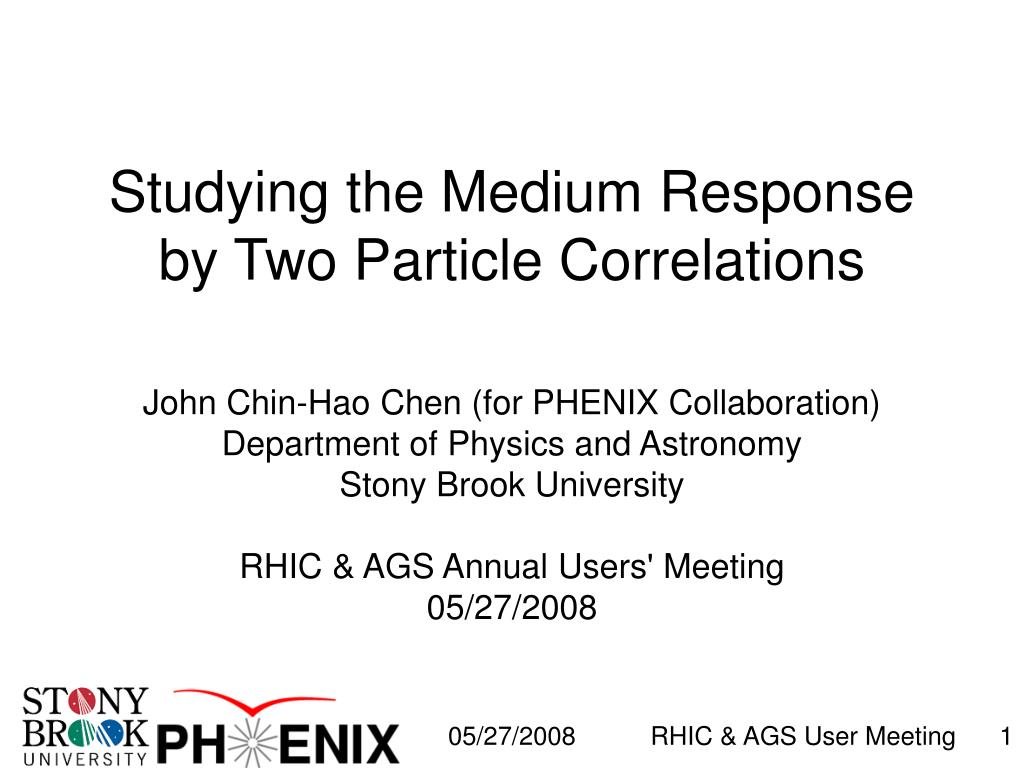 PPT - Studying the Medium Response by Two Particle Correlations ...