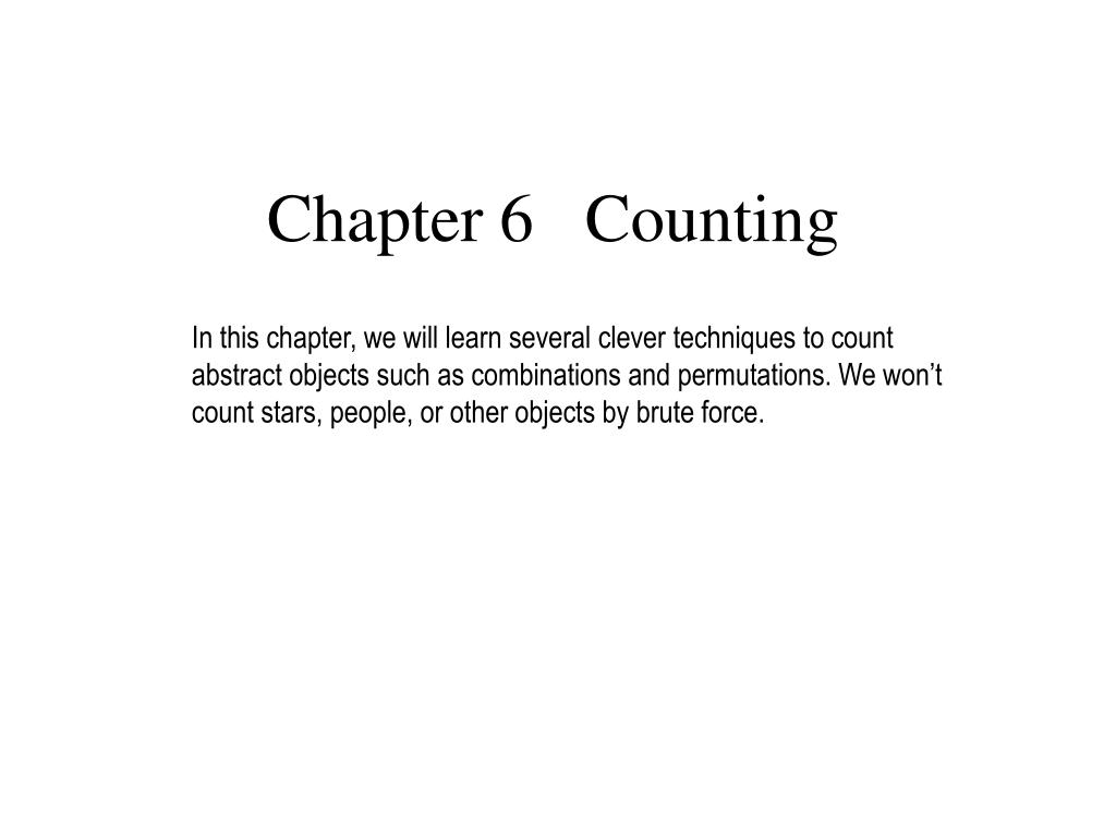 PPT - Chapter 6 Counting PowerPoint Presentation, free download - ID ...
