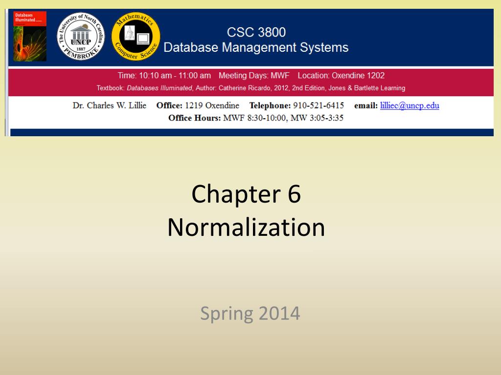 PPT - Chapter 6 Normalization PowerPoint Presentation, free download - ID:5574187