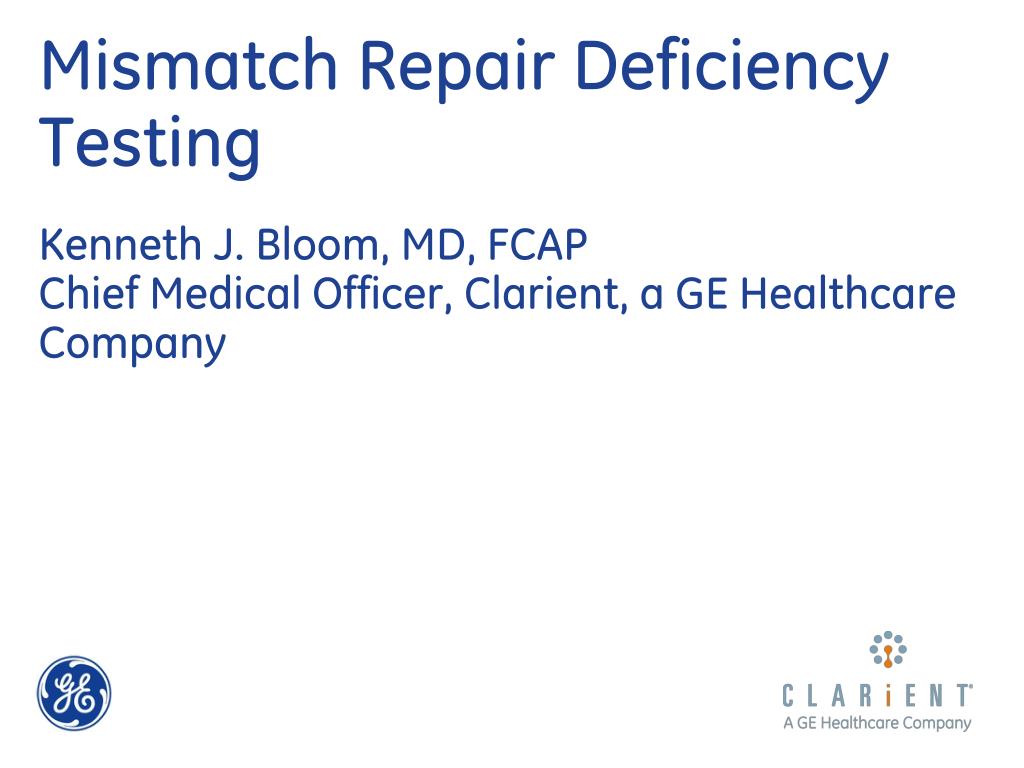 PPT - Mismatch Repair Deficiency Testing PowerPoint Presentation, free ...