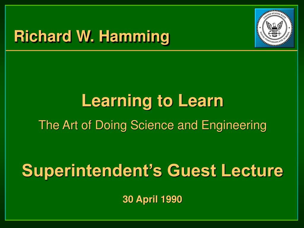 PPT - Richard W. Hamming PowerPoint Presentation, free download - ID ...
