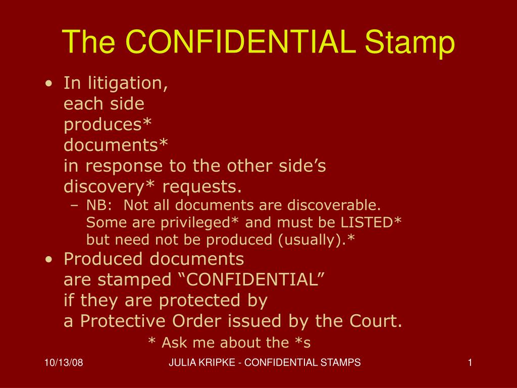 PPT - The CONFIDENTIAL Stamp PowerPoint Presentation, free download ...