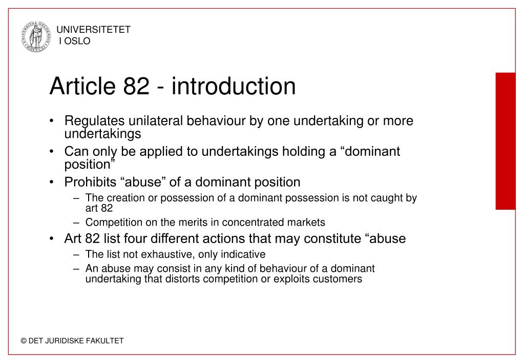 PPT - Article 82 - introduction PowerPoint Presentation, free download ...