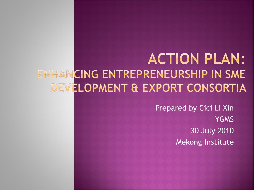PPT - Action plan: Enhancing Entrepreneurship in SME Development ...