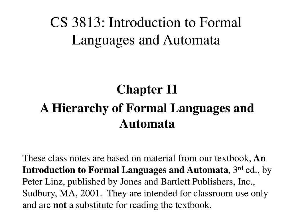 PPT - CS 3813: Introduction to Formal Languages and Automata PowerPoint ...