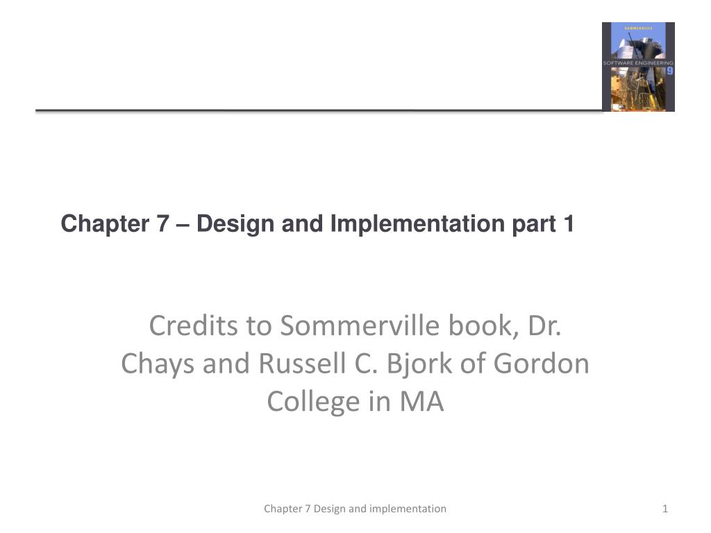 PPT - Chapter 7 – Design and Implementation part 1 PowerPoint ...