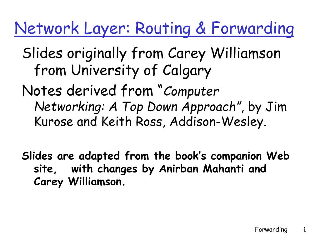 PPT - Network Layer: Routing & Forwarding PowerPoint Presentation - ID ...