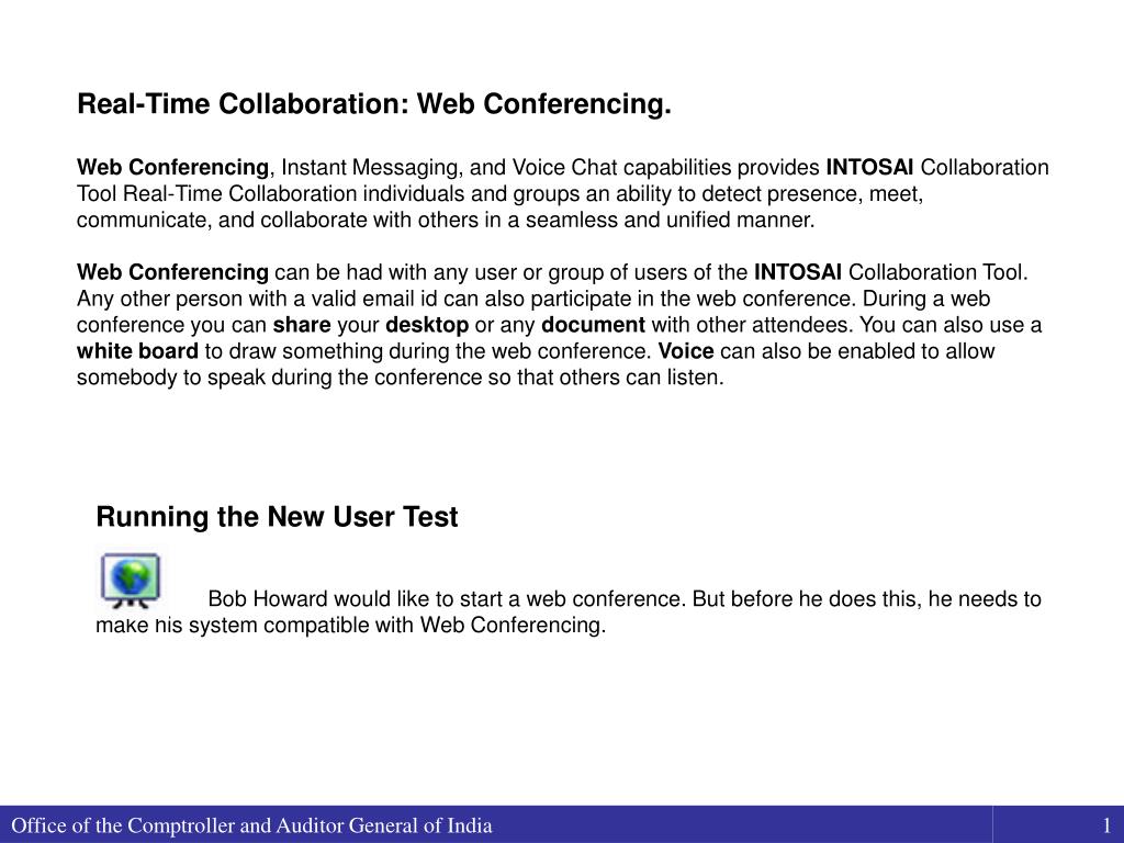 PPT - Effective Real-Time Collaboration with INTOSAI's Web Conferencing ...