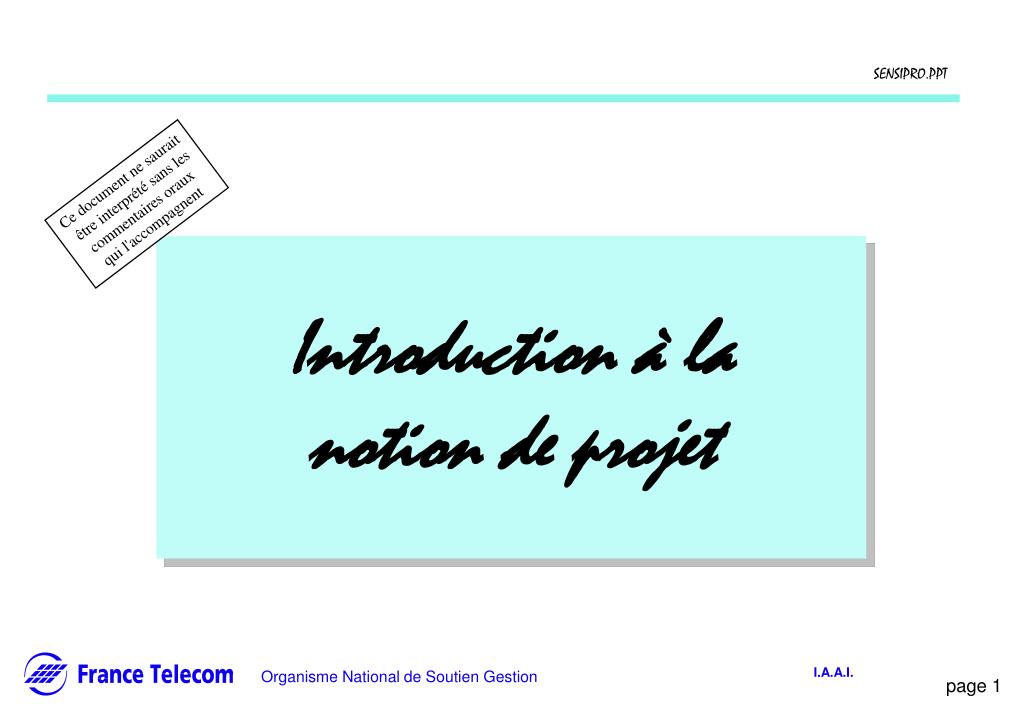 PPT - Introduction à la notion de projet PowerPoint Presentation, free ...