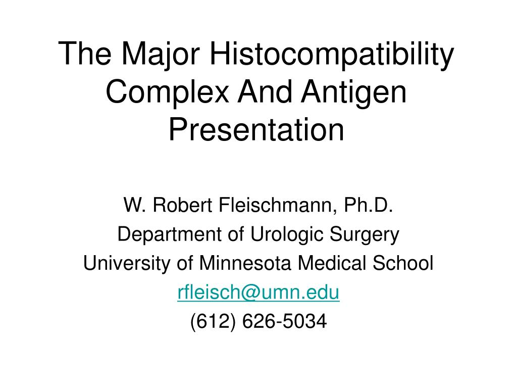PPT - The Major Histocompatibility Complex And Antigen Presentation ...