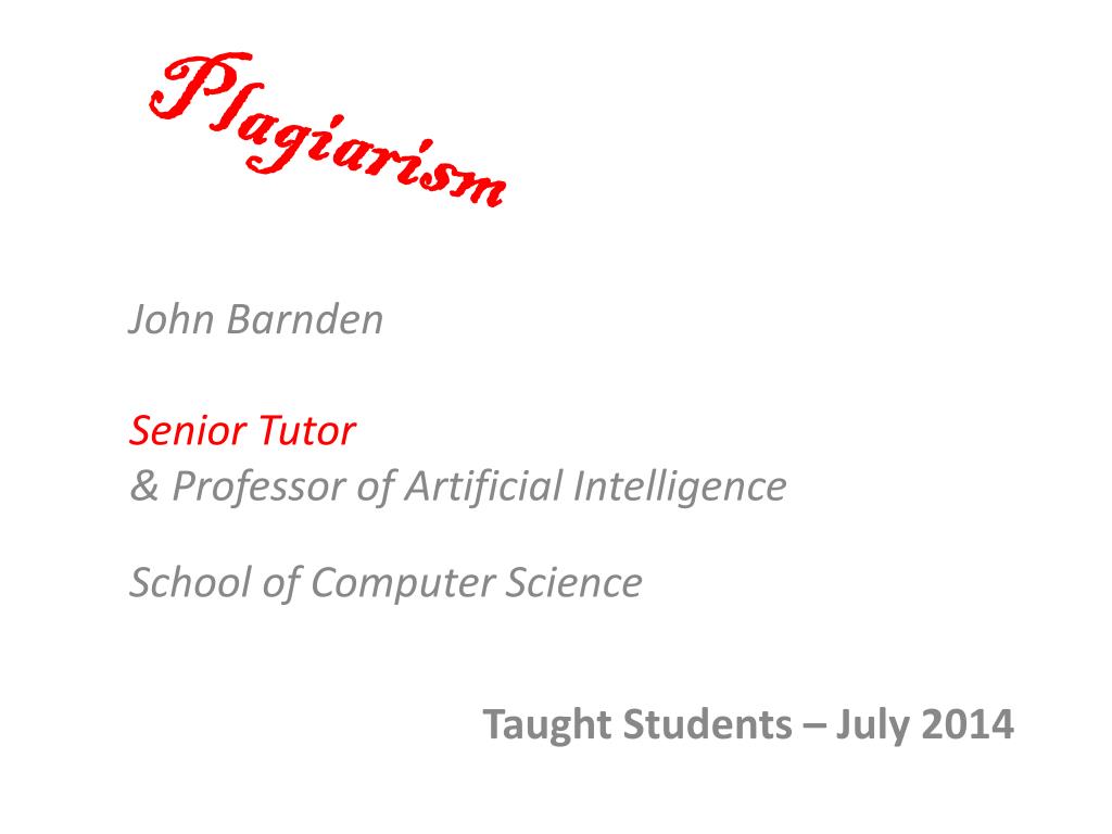 PPT - Plagiarism PowerPoint Presentation, free download - ID:5597176