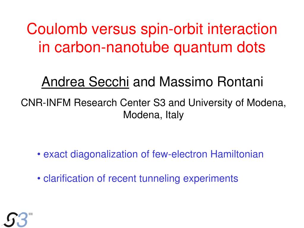 PPT - Coulomb versus spin-orbit interaction in carbon-nanotube quantum ...