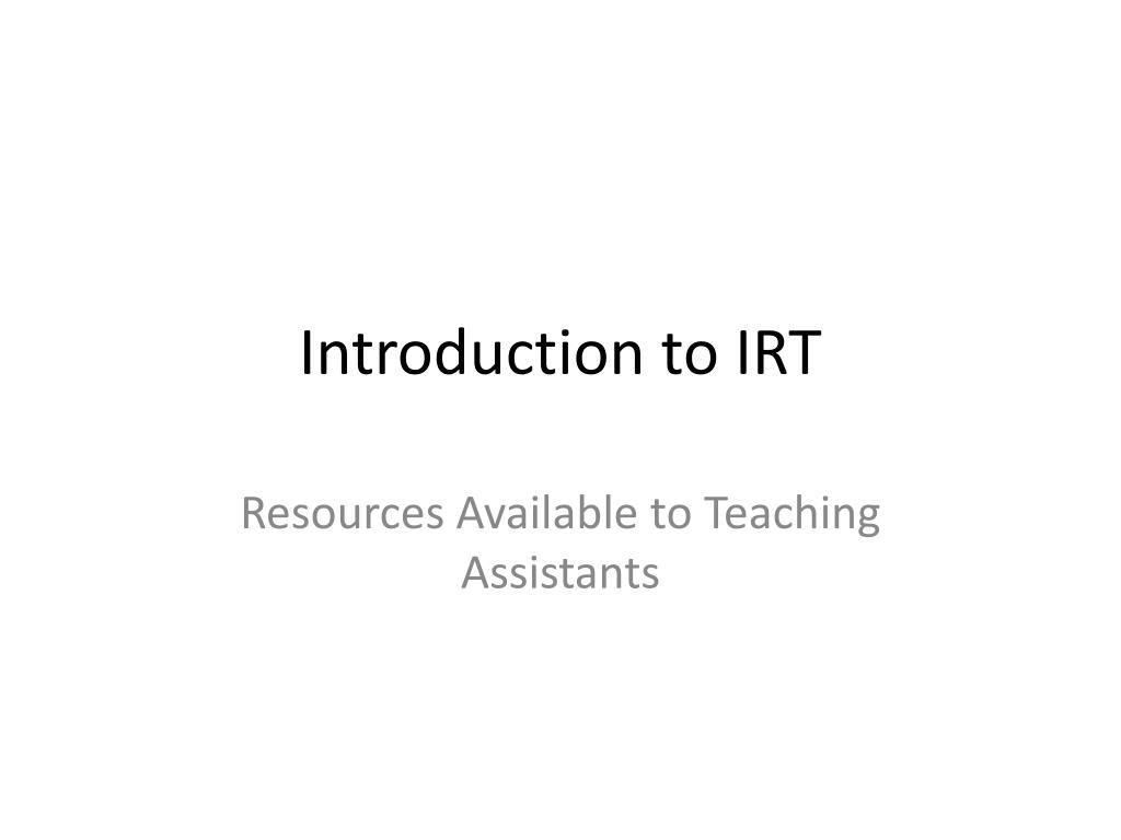 PPT - Introduction to IRT PowerPoint Presentation, free download - ID ...