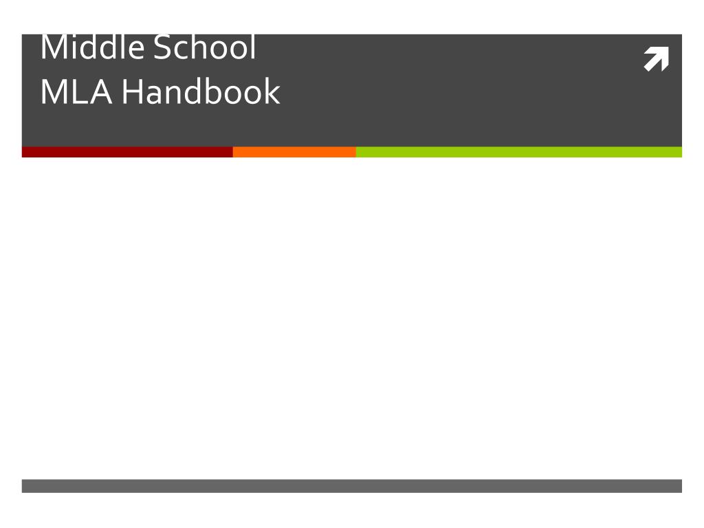 PPT - Middle School MLA Handbook PowerPoint Presentation, free download ...