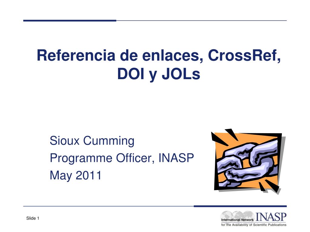 PPT - Referencia de enlaces, CrossRef, DOI y JOLs PowerPoint ...