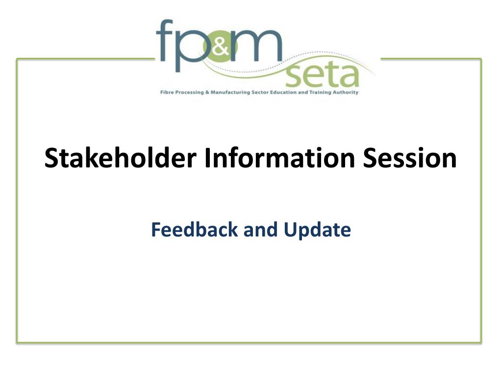 PPT - Stakeholder Information Session: Updates on Skills Planning and ...