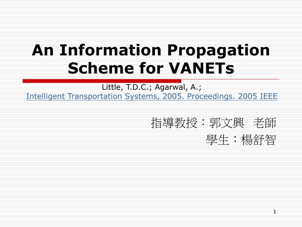 PPT - An Information Propagation Scheme for VANETs PowerPoint Presentation - ID:5610291