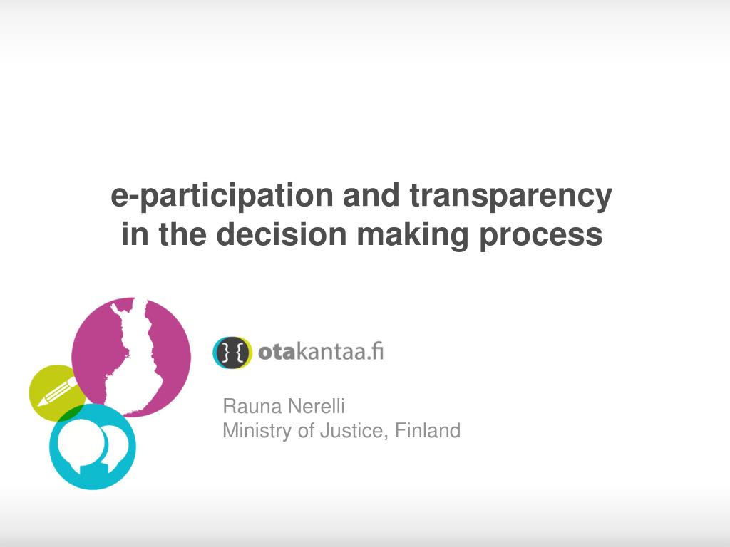 PPT - e-participation and transparency in the decision making process ...