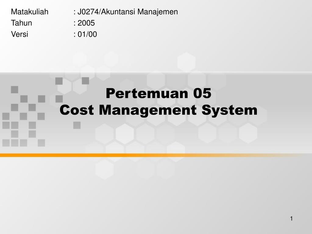 PPT - Pertemuan 05 Cost Management System PowerPoint Presentation, free ...