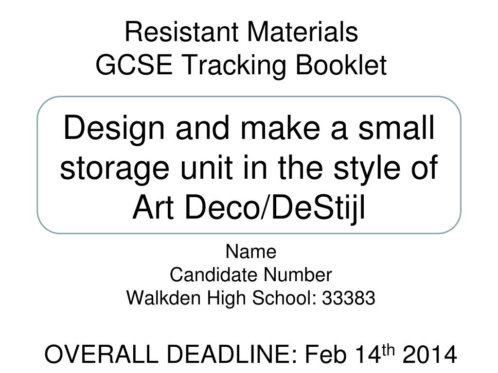 PPT - Resistant Materials GCSE Tracking Booklet PowerPoint Presentation ...
