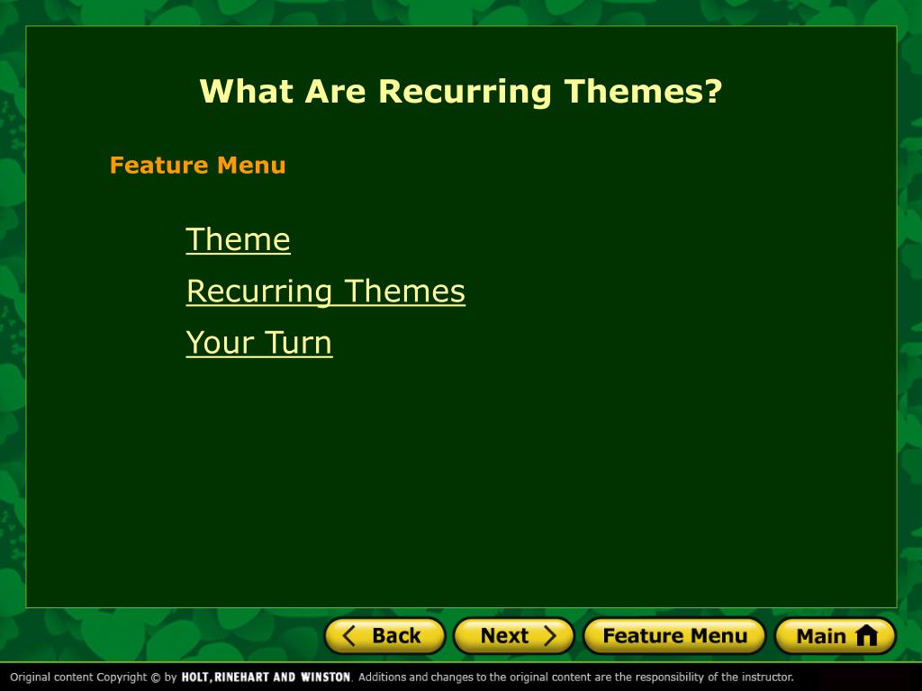 PPT - What Are Recurring Themes? PowerPoint Presentation, free download ...