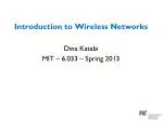 PPT - Introduction to Wireless Networks PowerPoint Presentation, free ...