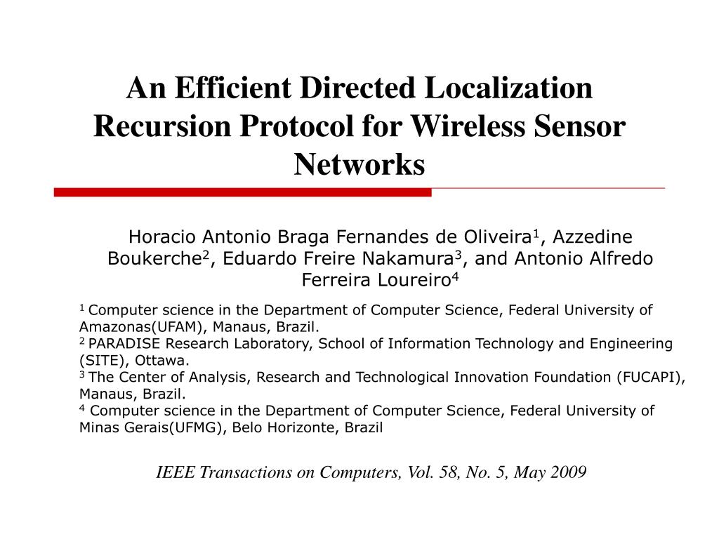 PPT - An Efficient Directed Localization Recursion Protocol for Wireless Sensor Networks ...