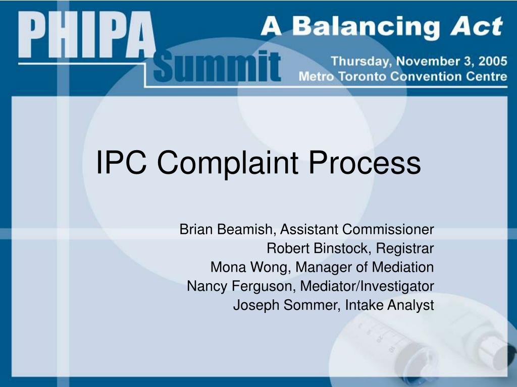 PPT - IPC Complaint Process PowerPoint Presentation, free download - ID ...