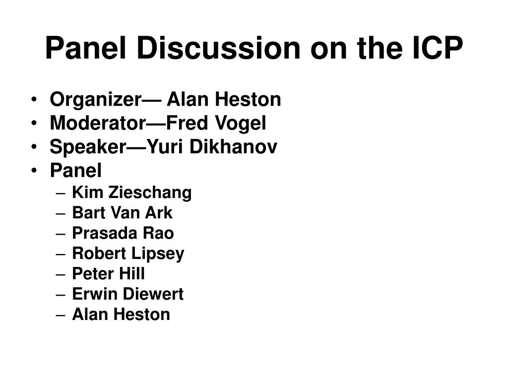 PPT - Panel Discussion on the ICP PowerPoint Presentation, free ...