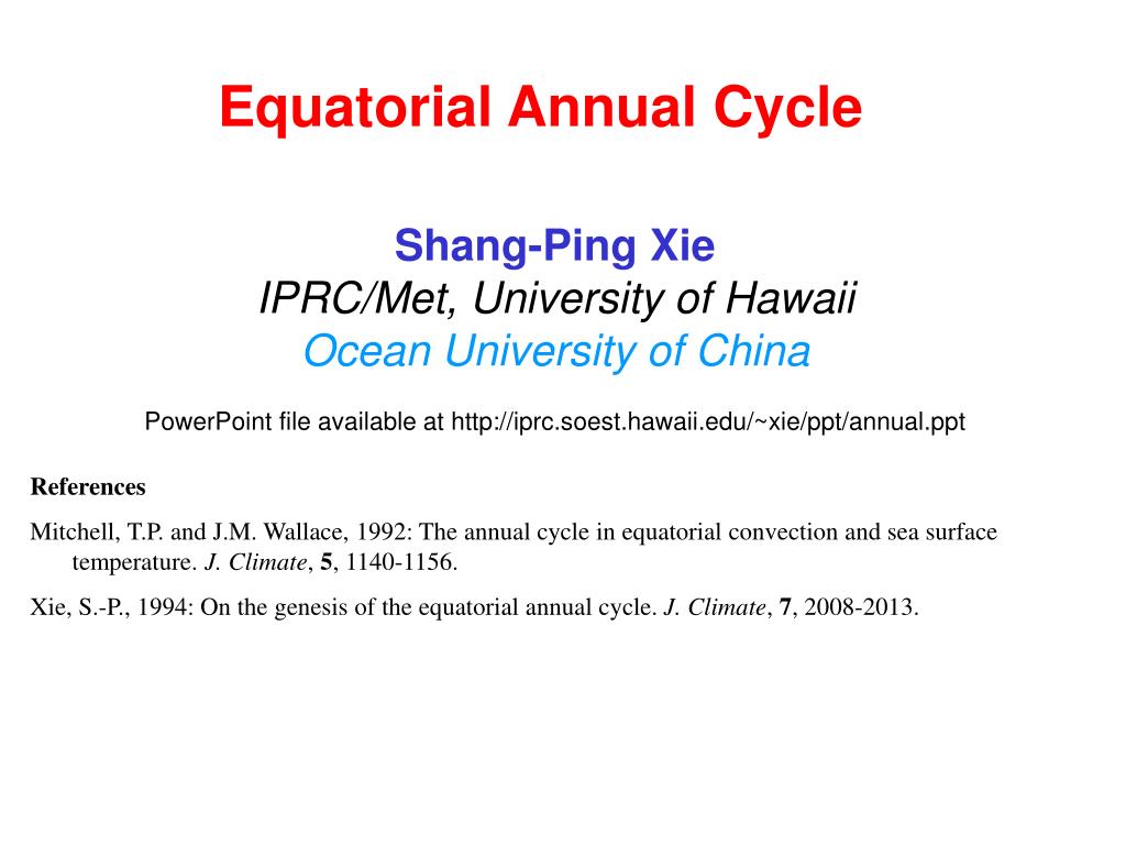 PPT - Equatorial Annual Cycle PowerPoint Presentation, free download ...