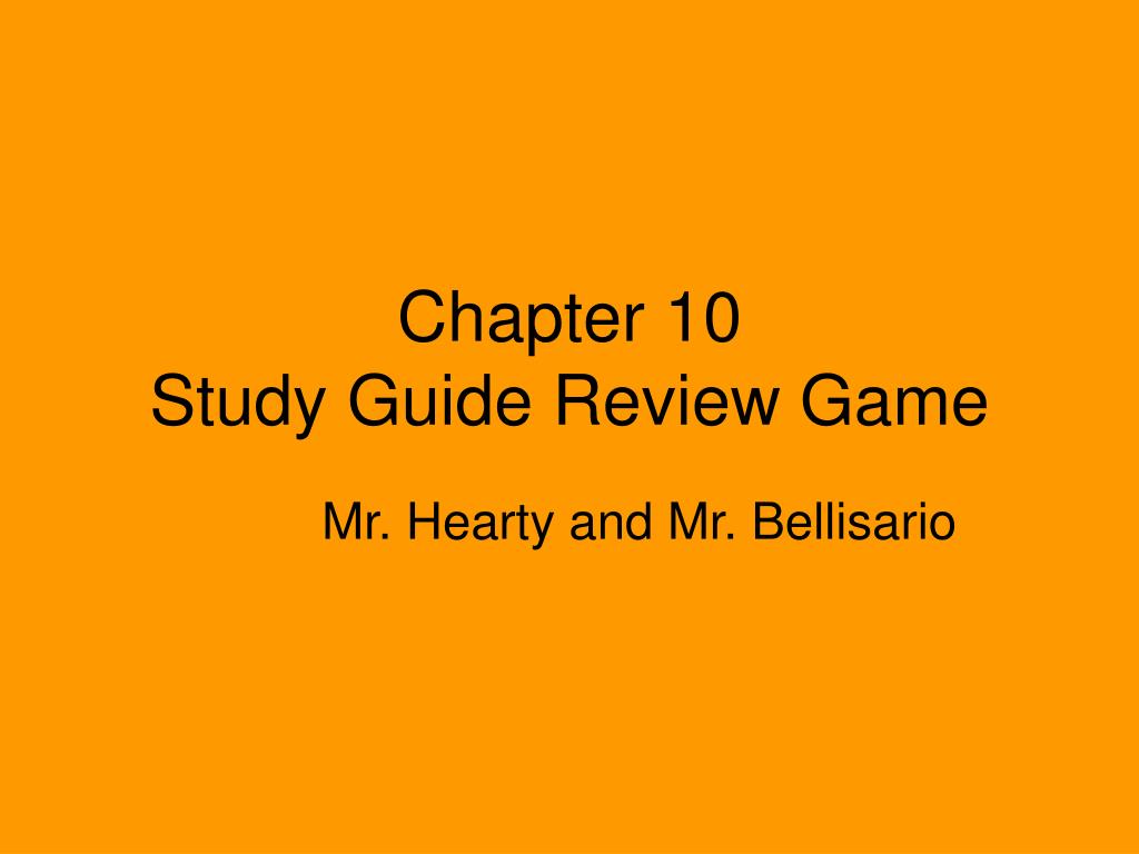 PPT - Chapter 10 Study Guide Review Game PowerPoint Presentation, free ...