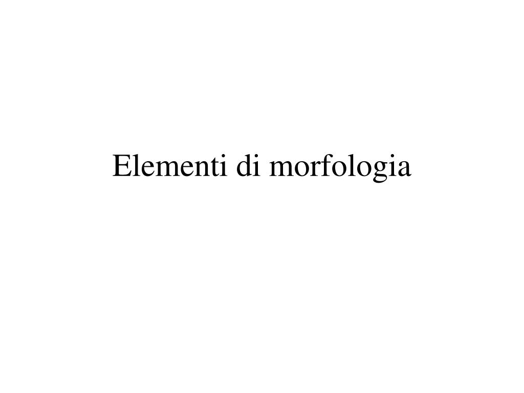 PPT - Elementi di morfologia PowerPoint Presentation, free download ...