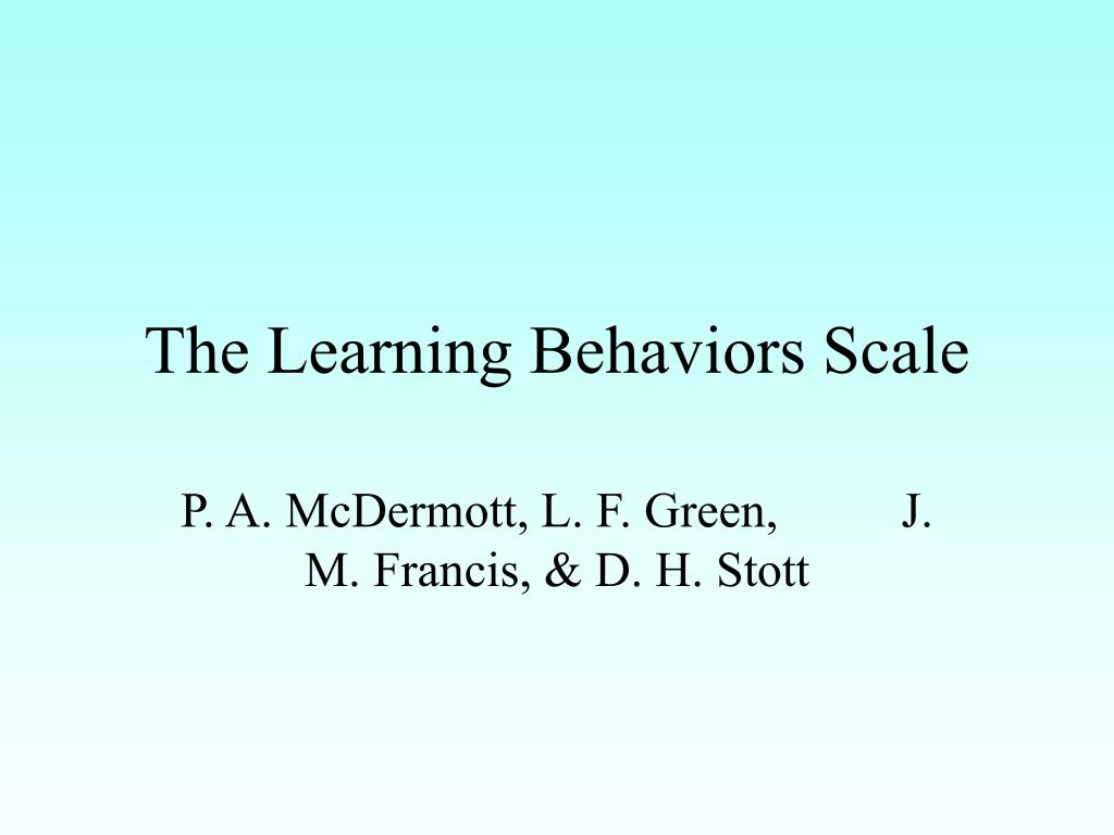 PPT - The Learning Behaviors Scale PowerPoint Presentation, free ...