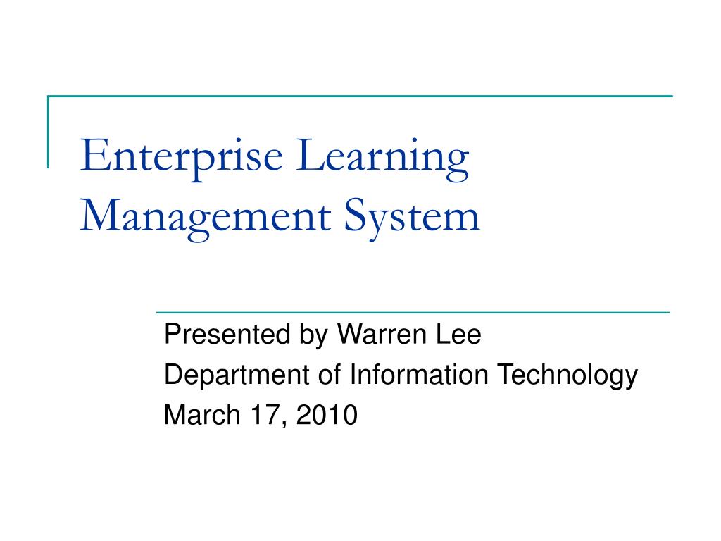 PPT - Enterprise Learning Management System PowerPoint Presentation ...