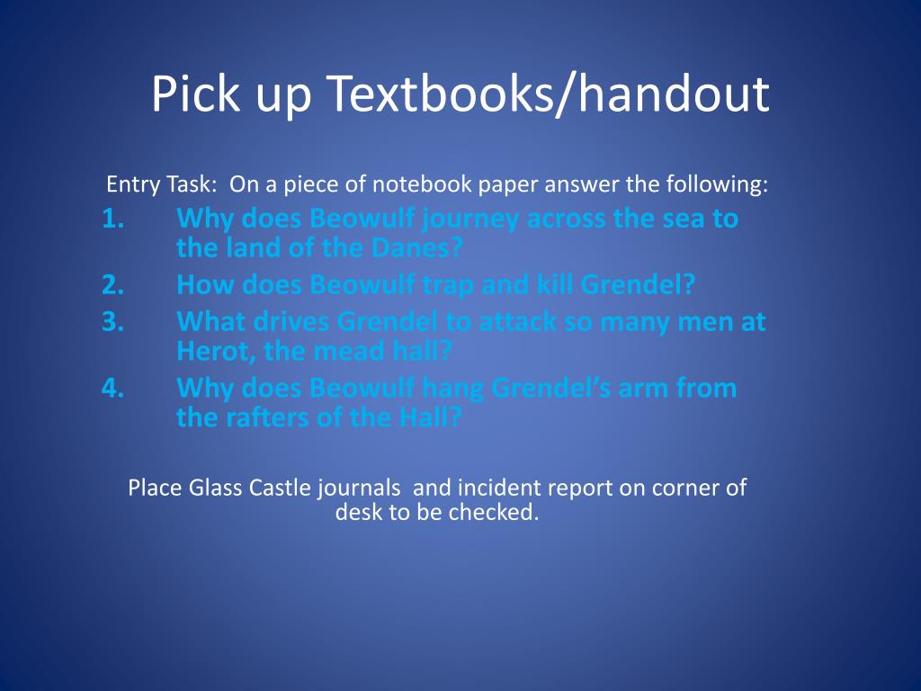 PPT - Pick up Textbooks/handout PowerPoint Presentation, free download ...