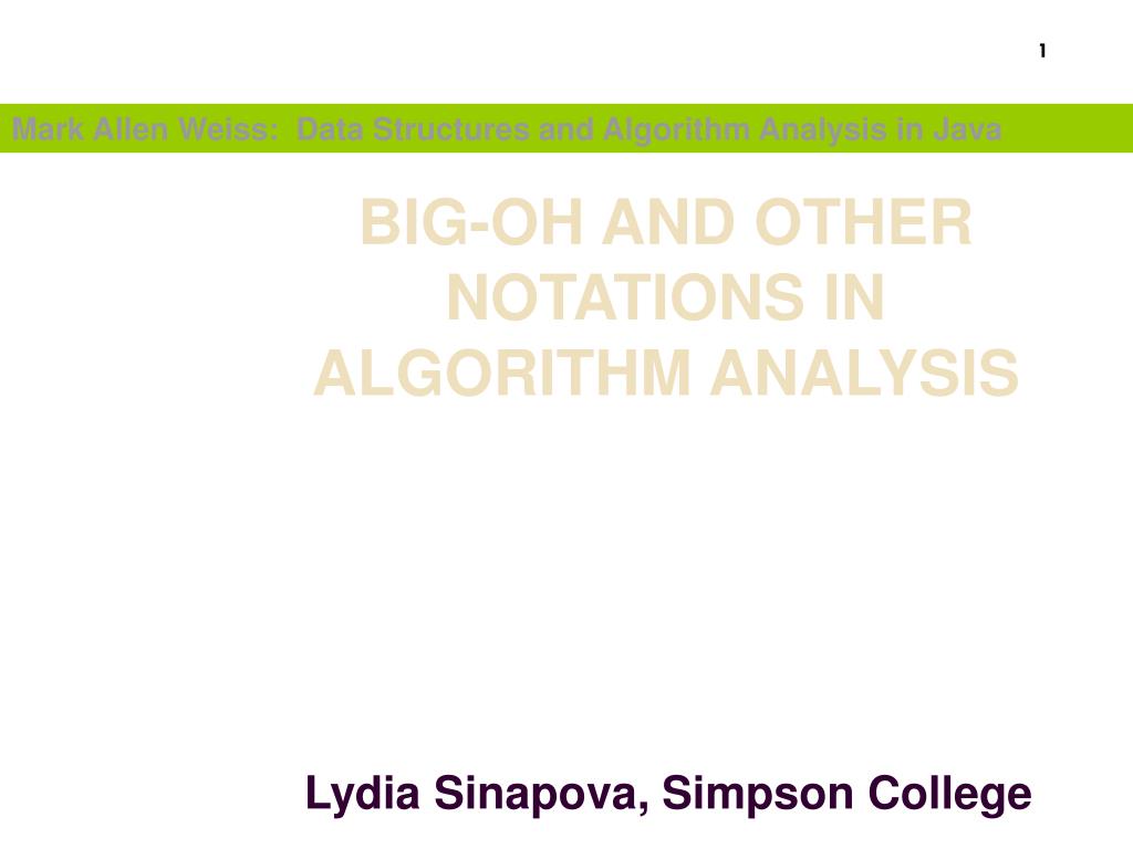 PPT - BIG-OH AND OTHER NOTATIONS IN ALGORITHM ANALYSIS PowerPoint ...