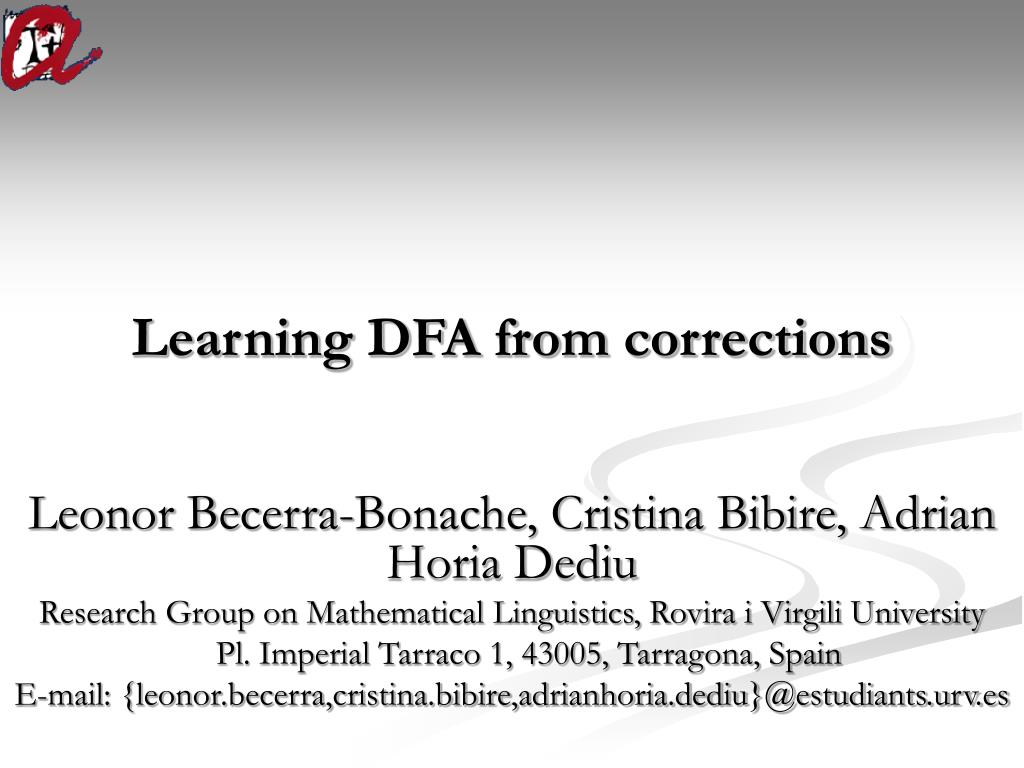 PPT - Learning DFA from corrections PowerPoint Presentation, free ...