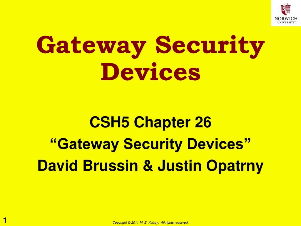 PPT - Gateway Security Devices PowerPoint Presentation, free download ...