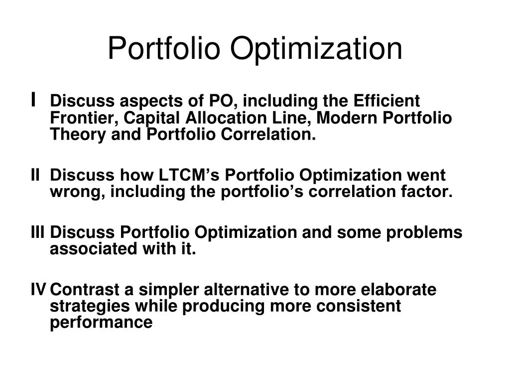 PPT - Portfolio Optimization PowerPoint Presentation, free download ...