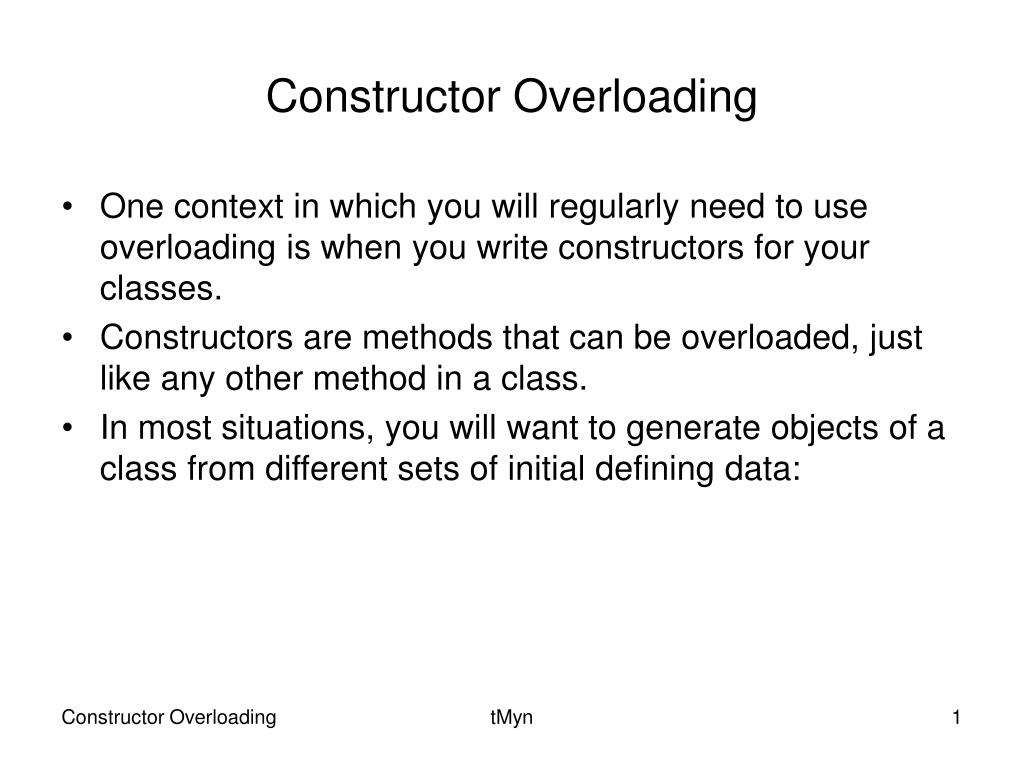 PPT - Constructor Overloading PowerPoint Presentation, free download ...