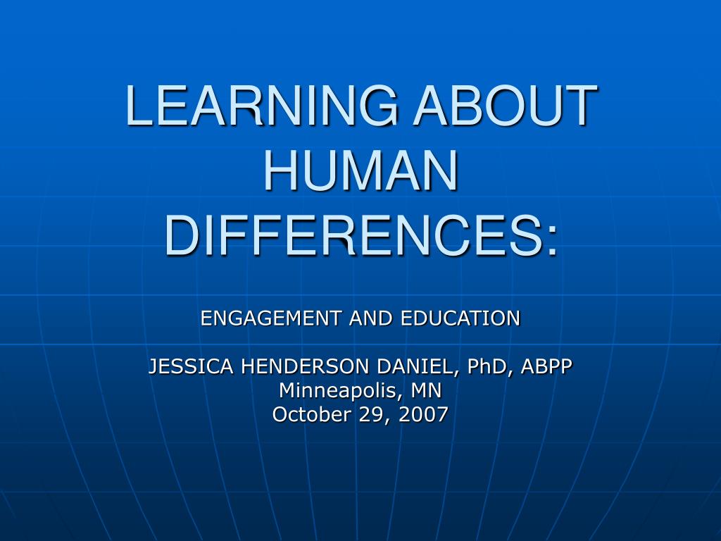 PPT - LEARNING ABOUT HUMAN DIFFERENCES: PowerPoint Presentation, free ...