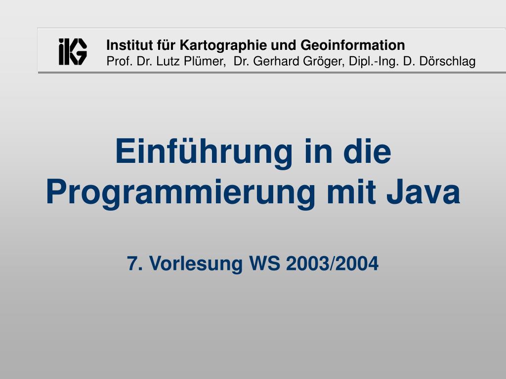 PPT - Einführung in die Programmierung mit Java PowerPoint Presentation ...