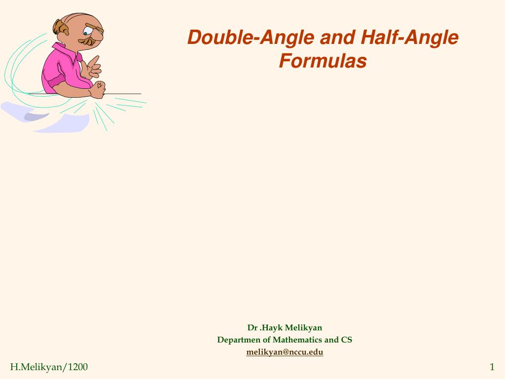 PPT - Double-Angle and Half-Angle Formulas PowerPoint Presentation ...