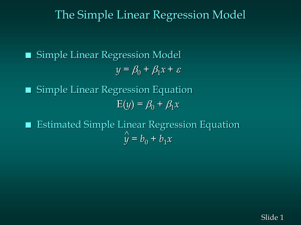 PPT - The Simple Linear Regression Model PowerPoint Presentation, free ...