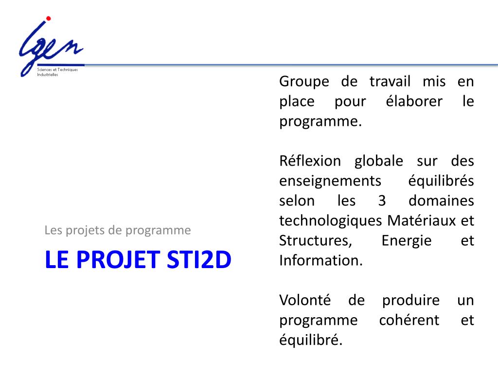 PPT - LE PROJET STI2D PowerPoint Presentation, free download - ID:5657986